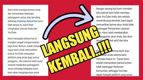 Cara Mengembalikan Channel Youtube Yang Dihapus YouTube