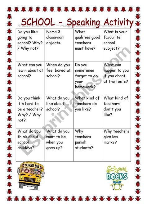 Esl Speaking Activities For Teenager