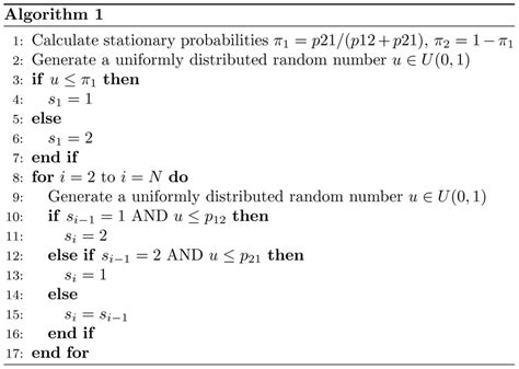 simulation algorithm for a 2 state markov chain download scientific diagram