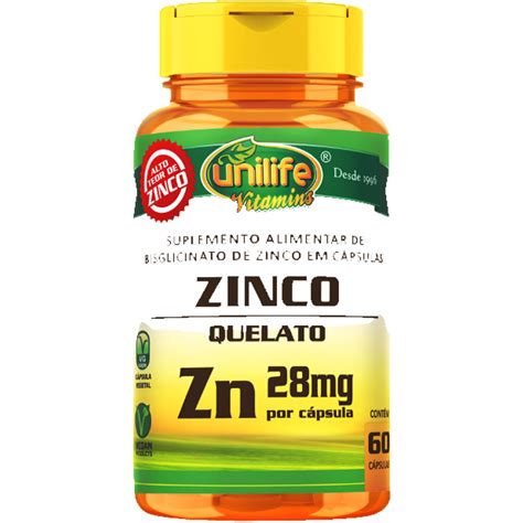 Zinco Quelato Mg Caps Unilife Mineral Antioxidante Whey Store