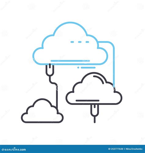 Cloud Computing Line Icon Outline Symbol Vector Illustration Concept