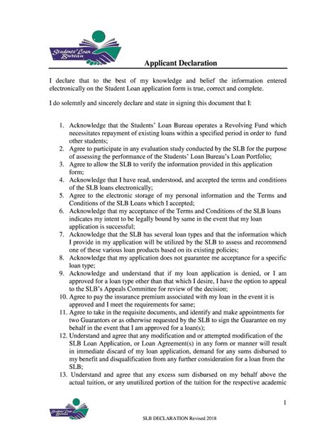 Slb Guarantor Declaration Form Fill Online Printable Fillable