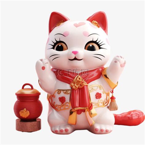 AICG可爱招财猫元素立体免抠图案素材图片免费下载 千库网