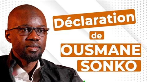 Déclaration du président Ousmane Sonko de ce dimanche 07 mai 2023 YouTube