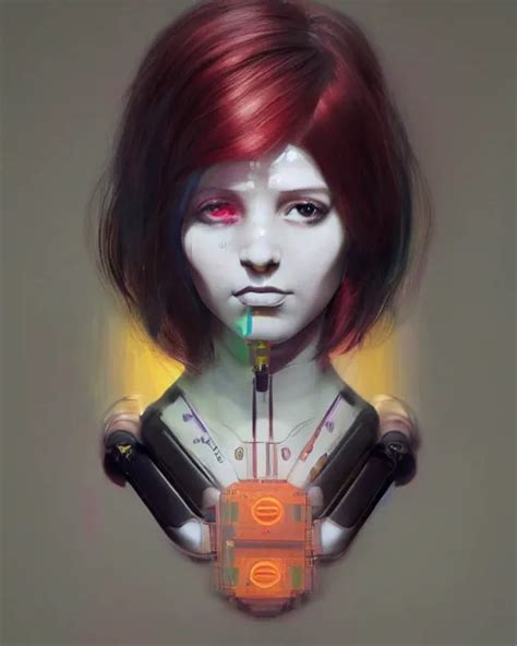 A Humanoid Android Woman With Integrated Cybernetic Stable Diffusion