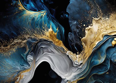 Blue And Gold Marble Abstract Background Wallpapers Abstract