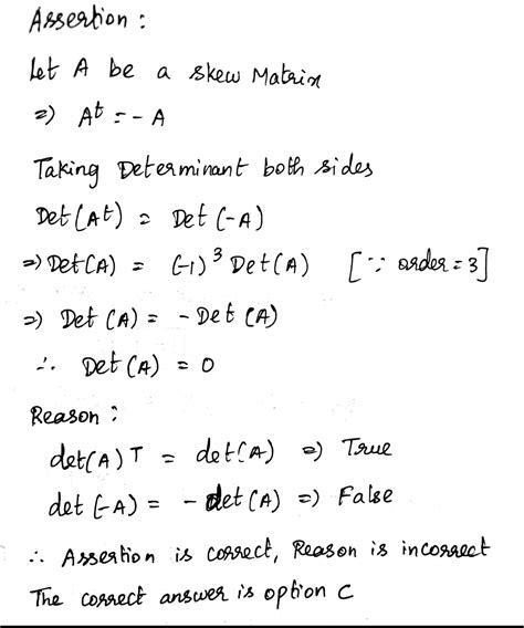 determinant of a skew symmetric matrix of order 3 is zero