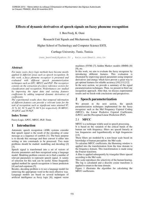pdf effects of dynamic derivatives of speech signals on fuzzy phoneme recognition