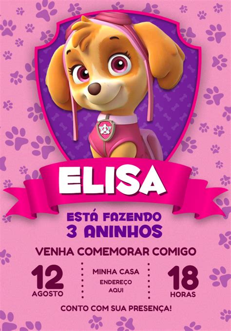 Hacer una invitación en línea invitación digital Cumpleaños de Patrulha