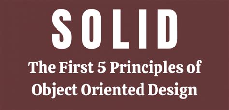 Solid Principals Of Object Oriented Design Infographic