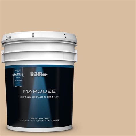 BEHR MARQUEE 5 Gal PPU4 14 Renoir Bisque Satin Enamel Exterior Paint
