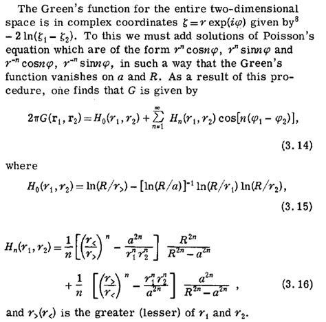 homework and exercises obtaining the green s function for a 2d poisson equation in polar
