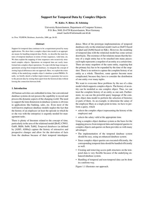 pdf support for temporal data by complex objects
