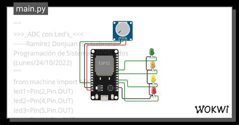 ADC Con Leds Wokwi ESP32 STM32 Arduino Simulator
