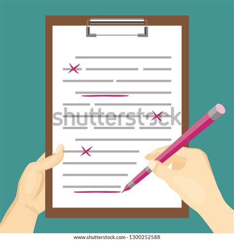 Document Verification Correction Errors Content Proofreader Stock