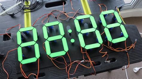 Mechanical Segment Display Clock Using An Arduino Servos The