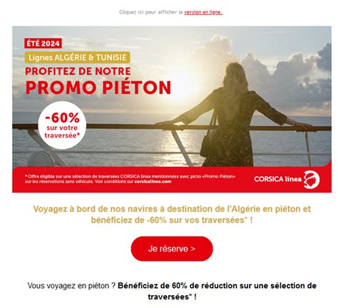 Traversées France Algérie 60 de réduction chez Corsica Linea