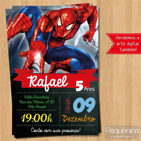 Convite Homem Aranha 55 modelos incríveis de convites