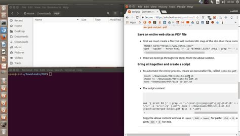 scripts convert website to pdf recursively ask ubuntu