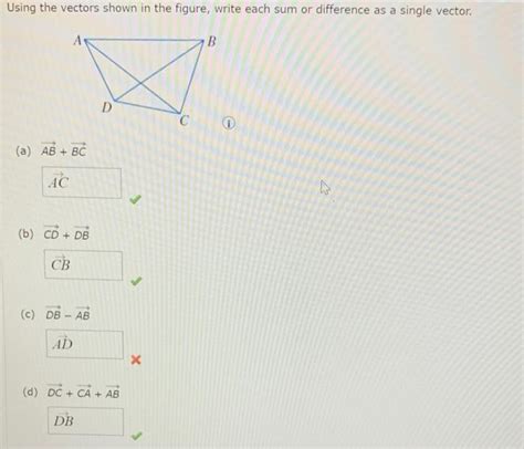 solved using the vectors shown in the figure write each sum