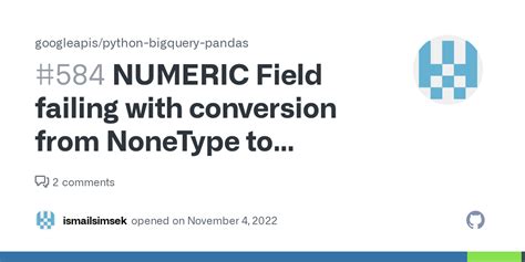 NUMERIC Field Failing With Conversion From NoneType To Decimal Is Not