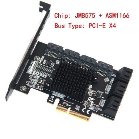 Le noir carte PCIE SATA 3 6Gbps contrôleur PCI Express vers SATA 3