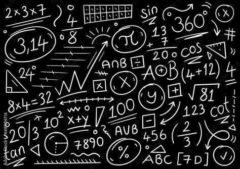 Math Symbols For Business School Education World Hand Drawn Math