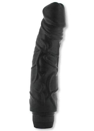 Gode réaliste vibrant noir diamètre 4 8 cm longueur 18 5 cm