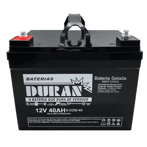 Bateria Estacionária Duran 40AH 12V VRLA AGM Ciclo Profundo Cadeira de
