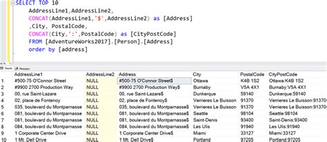CONCAT SQL Function In SQL Server