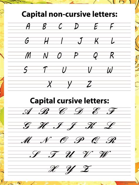 Capital Cursive Letters And Numbers Are Shown