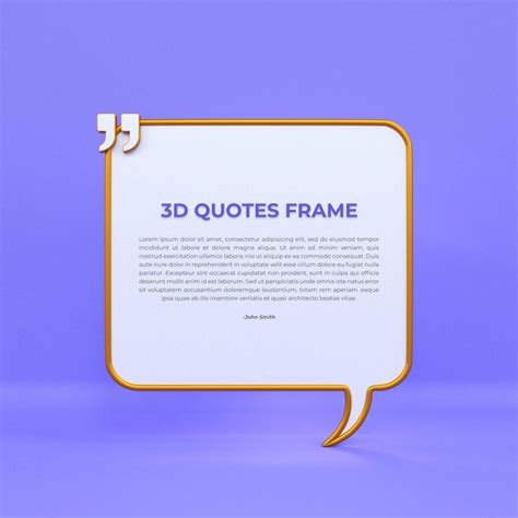 Premium PSD 3d Rendering Quote Frames Box Blank Templates Realistic