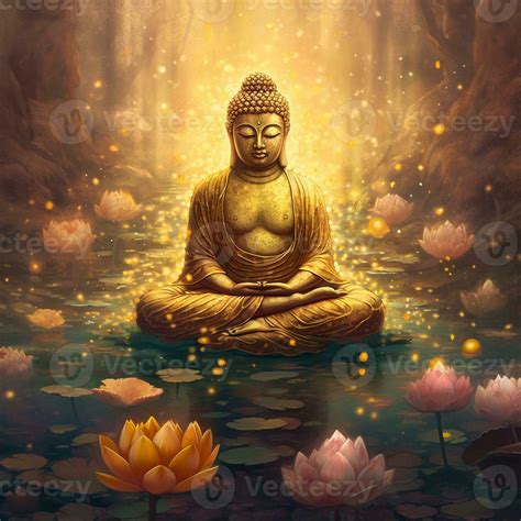 Buddha Statue Painting AI Generate 23305210 Stock Photo At Vecteezy