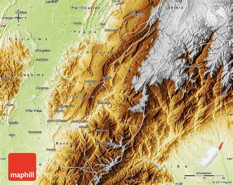 Physical Map Of Colombia