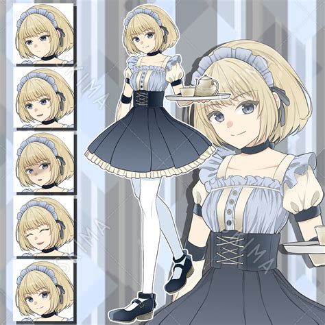 金髪ショートボブのメイドさん スキマ イラスト依頼キャラ販売ならSKIMA