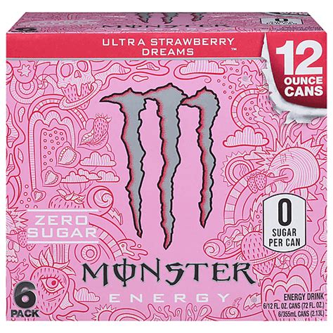 Monster Energy Ultra Strawberry Dreams 6 Pack Soft Drinks Foodtown