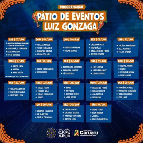 Confira A Programa O Completa Do S O Jo O De Caruaru Bj
