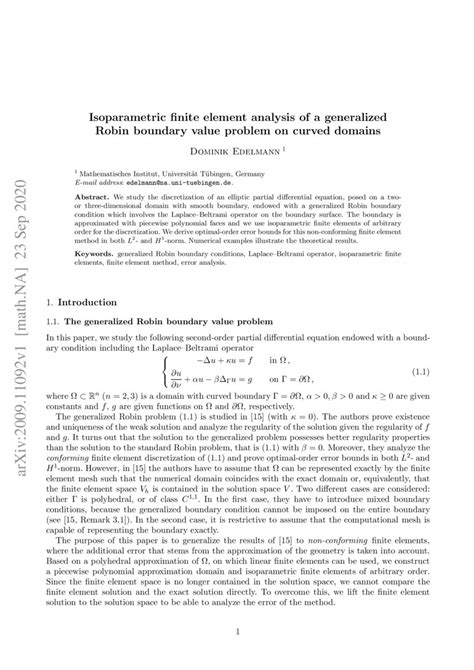 isoparametric finite element analysis of a generalized robin boundary value problem on curved