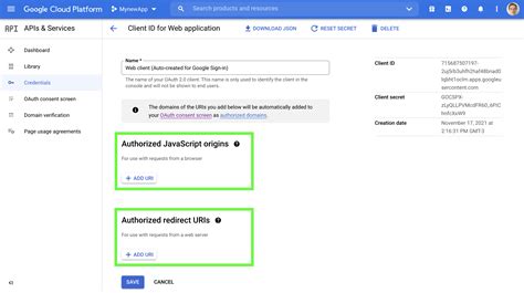Google Sign In Configuration