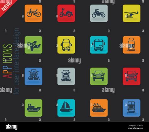 Transport Icon Set Stock Vector Image Art Alamy