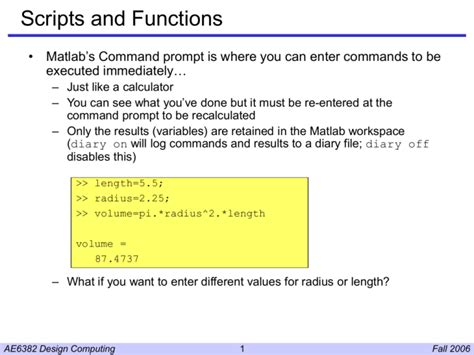scripts and functions