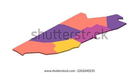 Belize Political Map Administrative Divisions Districts Stock Vector