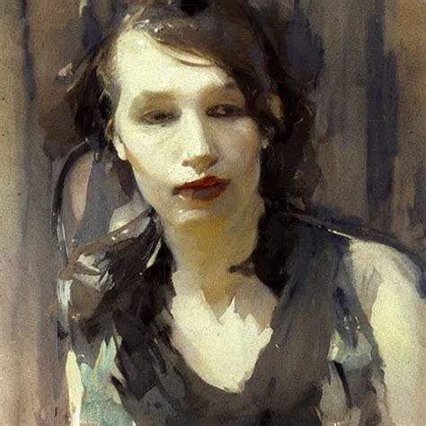 Anders Zorn Painting Of A Beautiful Woman With A Stable Diffusion