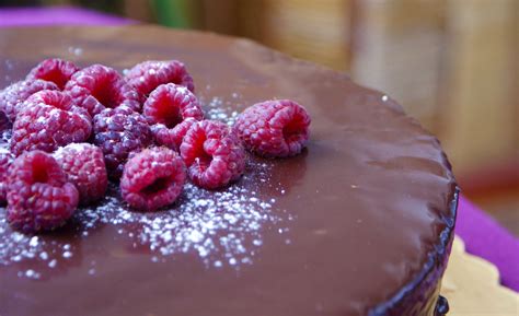 Bolo De Chocolate E Framboesas Framboesas Chocolate Bolo
