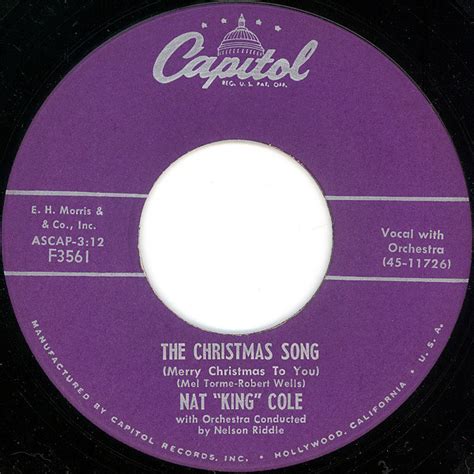 Nat King Cole The Christmas Song Merry Christmas To You The