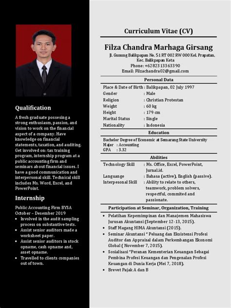 Detail Contoh Cv Bahasa Indonesia Fresh Graduate Koleksi Nomer 41