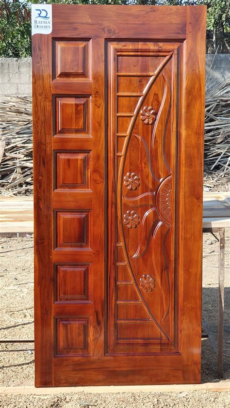 Cnc Carving Teak Wood Solid Doors House Front Door Design Single