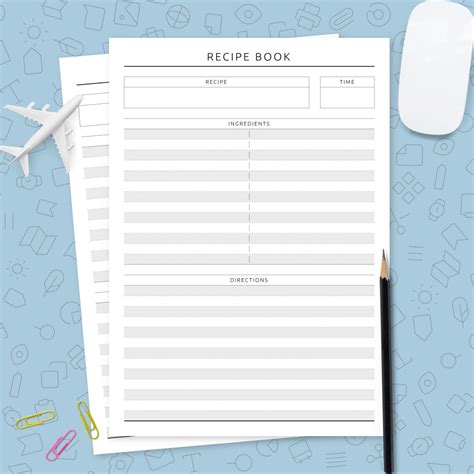 Recipe Book Template Simple Original Style Template Printable PDF