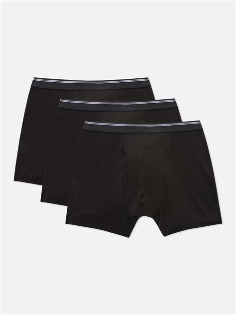 Men S Black Pack Essential Boxer Briefs Primark
