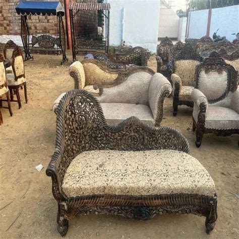 5 Seater Cotton L Shape Wooden Sofa Set At Rs 55000 Set In Bhadohi ID